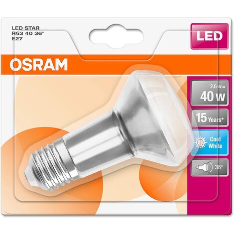 Osram LED Star Reflector Bulb E27 socket Natural Light 4000K Angle 36°.