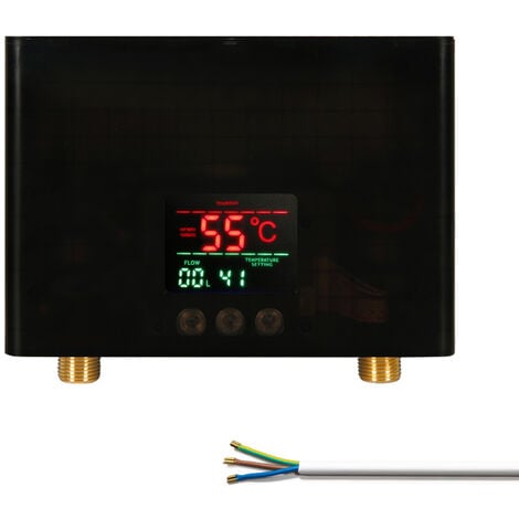 Chauffe-eau instantané 3KW montage mural 30-55℃ large gamme de réglage de la température 3000W ...
