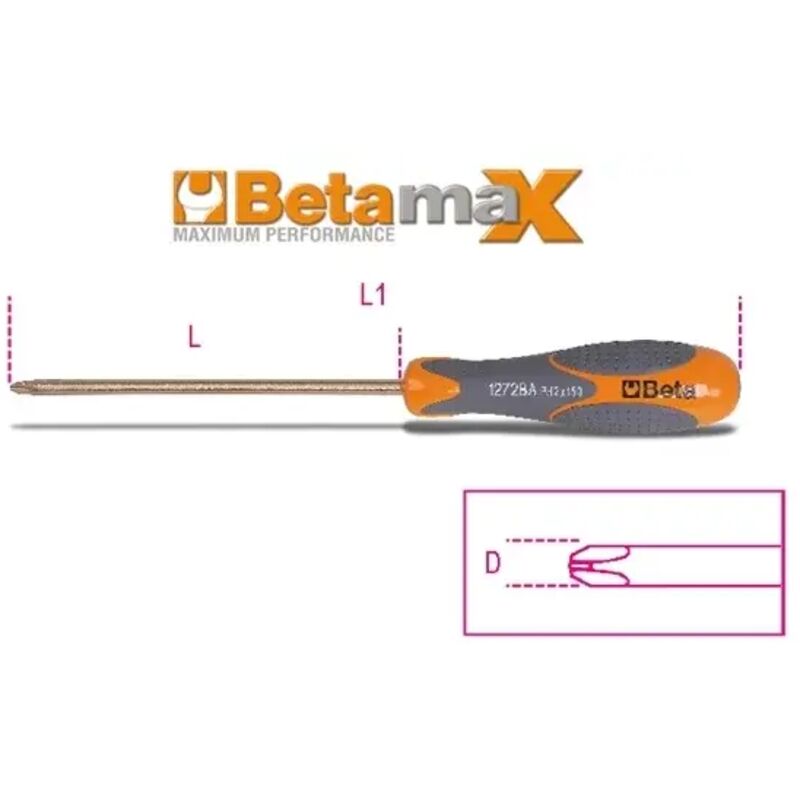 Tournevis cruciforme Phillips beta 1272ba - 1x5x100
