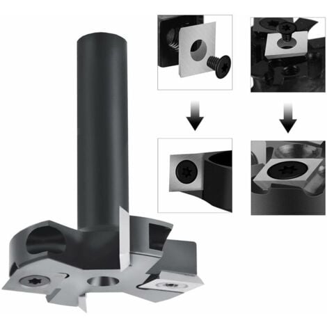 Fraise à Surfacer 12 mm Tige 45 mm Diamètre de Coupe avec 2+2 Inserts Fraise a Bois Defonceuse ...