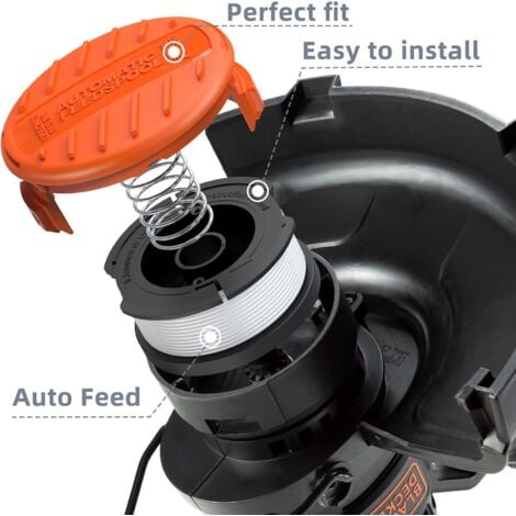 Bobine Fil Nylon Pièces de Rechange Coupe Bordure Black et Decker A6481 A6485 AF-100 (Longueur ...