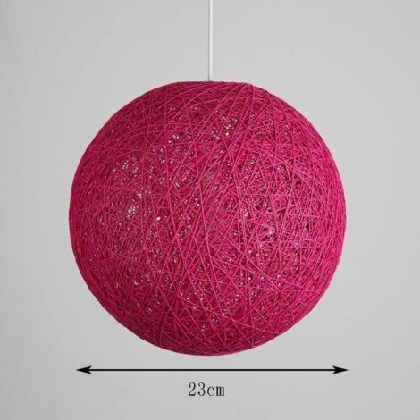 Suspension sisal Abat-jour Boule Ronde lustre rotin,Diamètre (Rose ...
