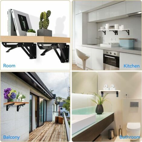 LaBlanc - Lot de 2 Equerre Etagere Pliante 400mm, Equerre Rabattable ...