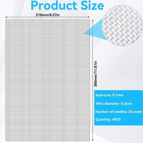 Grillage Fin En Acier Inoxydable 300 x 210mm 4pcs Grille Metallique ...