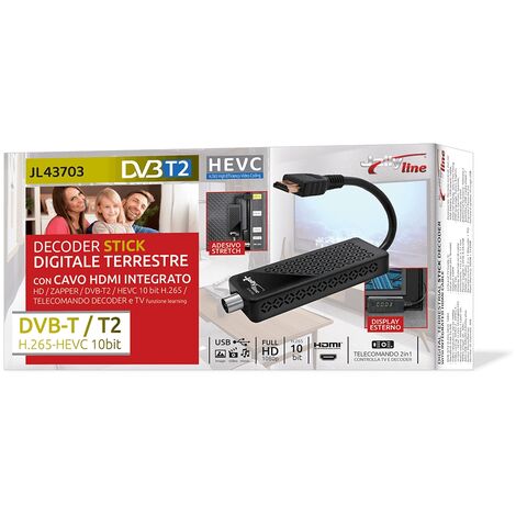 Digitaler terrestrischer Decoder Stick mit integriertem HDMI Kabel Jolly Line mod. JL43703