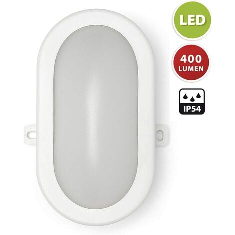 LED-Wandleuchte 5.5W Weiß IP54 Stecker Schnell 450lm 4000K VELAMP TARTARUGA