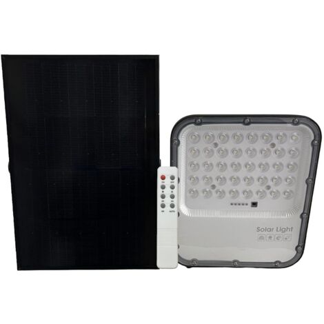 gloca 100 W LED-Solar-Flutlicht für den Außenbereich mit Solarpanel und Fernbedienung ...