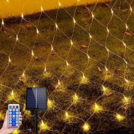 Filet lumineux solaire extérieur 3x2m Chaîne lumineuse 250LED blanc ...