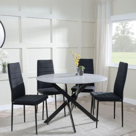 Ravenna Grey Glass Chopstick Legs Dining set, Set of 4 dining Chairs