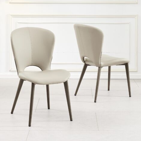 Clooney Taupe Leather Dining Chair
