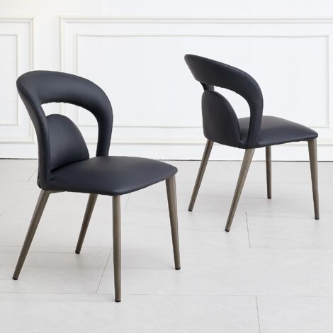 Dixie Black Leather Dining Chair