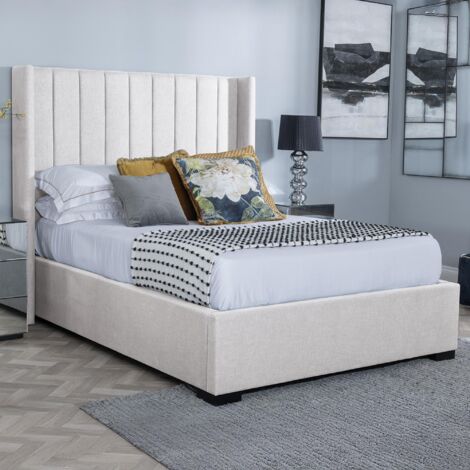 Annabelle Boucle Fabric 4ft 6in Double Ottoman Storage Bed