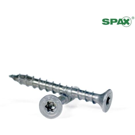 Pack de 10 vis Spax tête plate Torx zinguée 5,0x80