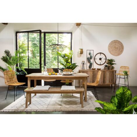 Table à manger extensible Banila en bois pour 6 à 10 personnes