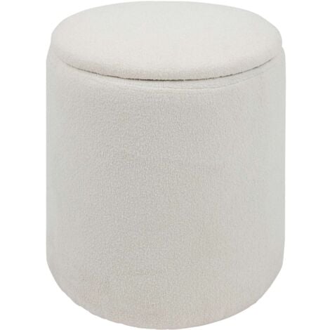 Pouf de rangement en bouclette