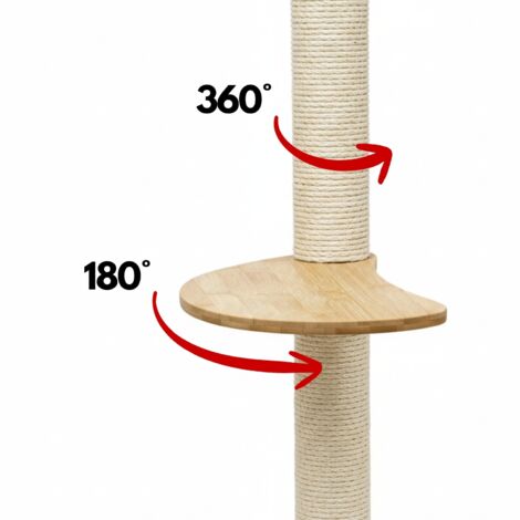 170 cm Wandkratzbaum mit 3 Plateaus für Katzen - Sisal Kratzbaum zur ...