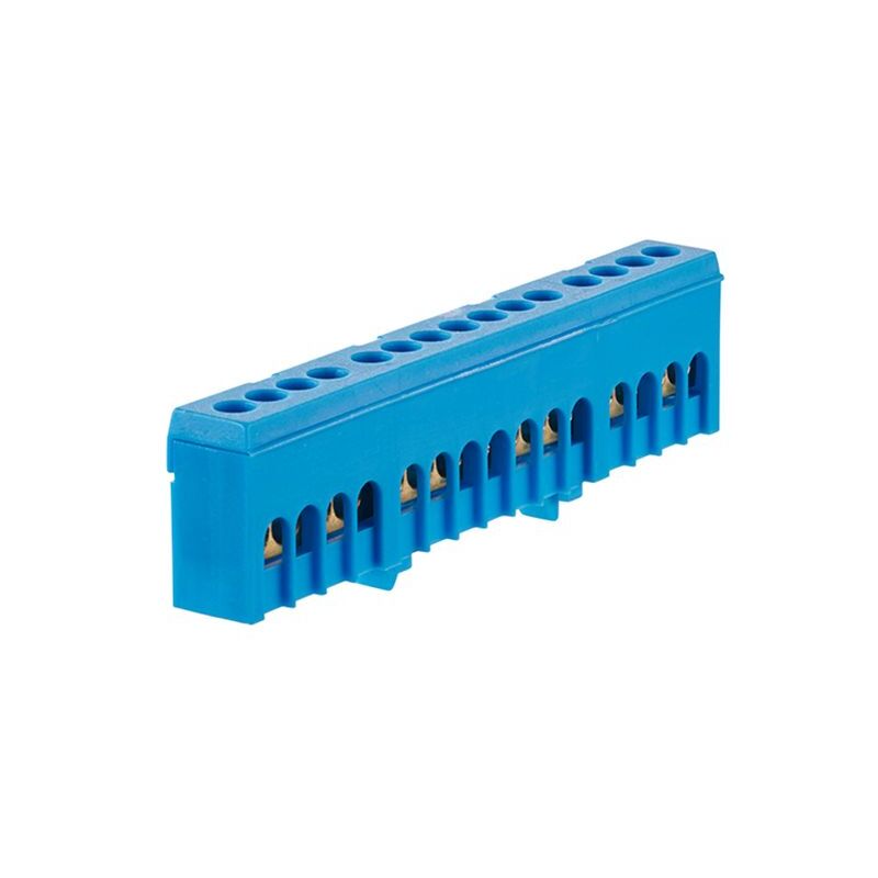 Bornier de neutre isolé bleu 15 bornes pour câble de 1,5 à 16mm² - rail ...