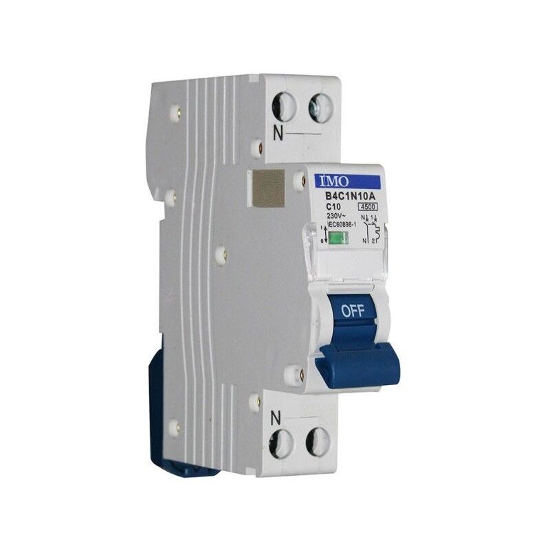 Disjoncteur phase neutre 2A 1P+N - courbe C - 4,5kA - À vis - MCB - IMO
