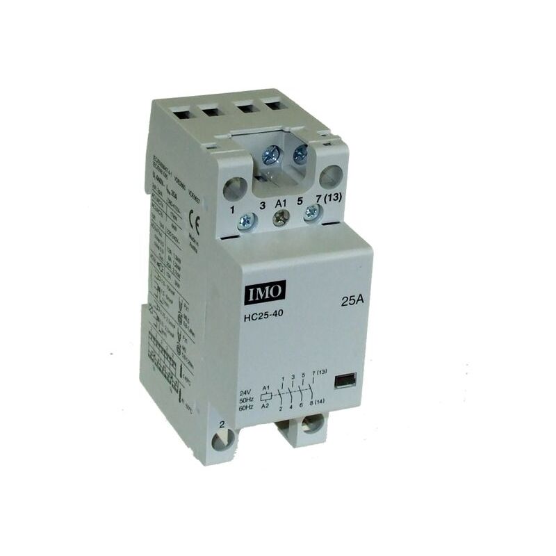 Contacteur modulaire 25A, bobine 230VAC, 4NO, 2 modules - IMO