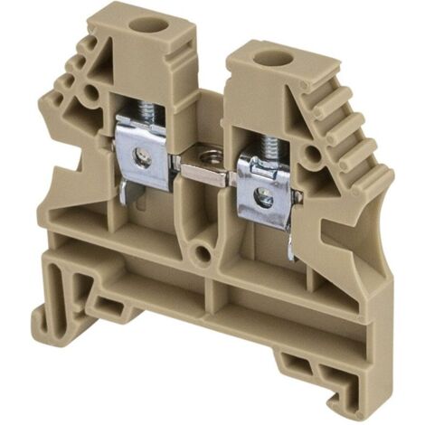 Borne de jonction à vis 4mm² - pas 6mm - beige - IMO