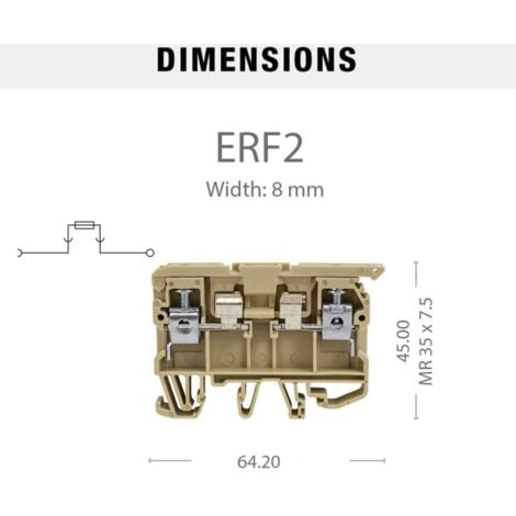 Borne de jonction à fusible 6mm² - sur levier - pas 8mm - grise - IMO