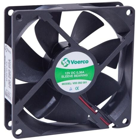 Ventilateur axial carré 12Vdc 92X92X25 - débit d'air 103m3/h - 4.2W