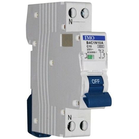 Disjoncteur phase neutre 25A 1P+N - courbe C - 4,5kA - À vis - MCB - B4C1N25A - IMO