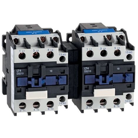 Contacteur inverseur tripolaire 18A - 7.5KW - commande bobine 230VAC - 1NO - LT4-D1810