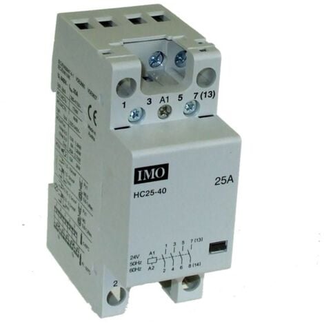 Contacteur modulaire 25A, bobine 230VAC, 4NO, 2 modules - IMO
