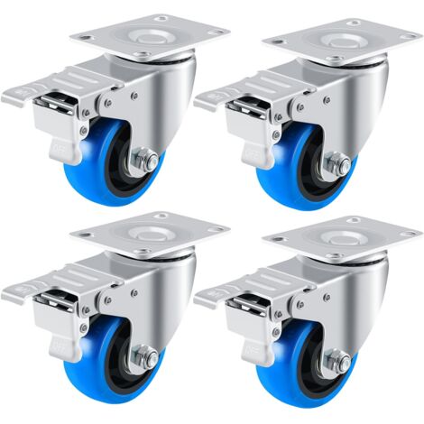 LIFERUN Roulettes pour charges lourdes de 100 mm avec plaquettes de ...
