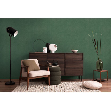 Papier peint intissé vert uni pour décoration salon moderne 10m ...