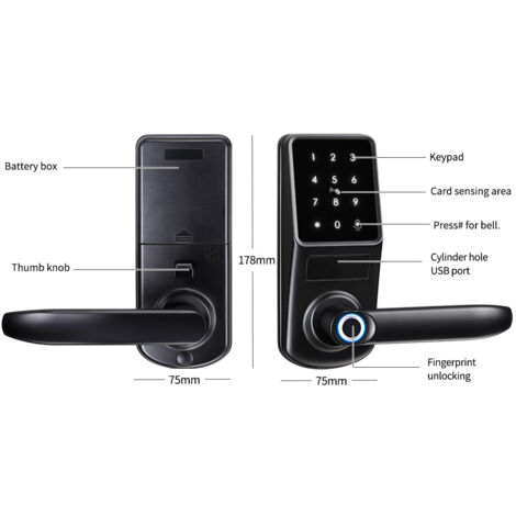 Elektronisches Fingerabdruck-Türschloss mit sicherer Tastatur ...