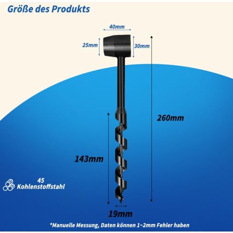 2-teiliger Handbohrer, Mehrzweck-Schneckenbohrer, Spiralbohrer ...