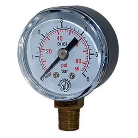 Manomètre sec diamètre 50mm 10 bar vertical NUAIR