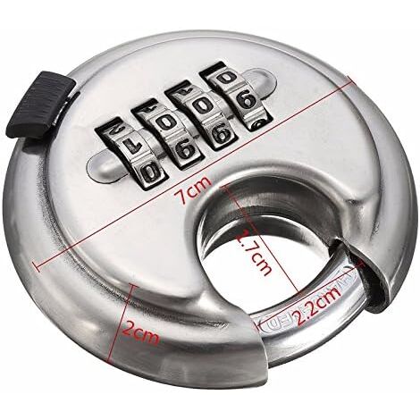 70mm Combination 4 Position 304 Stainless Steel Discus Disc Padlock ...