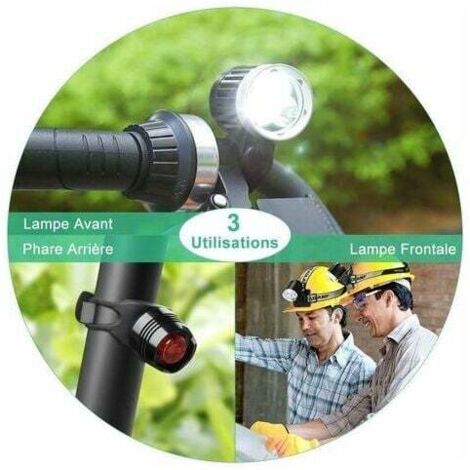 Lampe VTT LED puissante - éclairage VTT rechargeable, étanche, 4000 LM ...