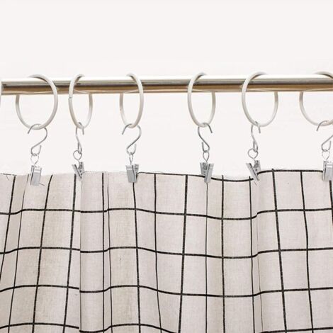 ZVD-40 Pièces Anneaux de Rideaux avec Clips en Acier Inoxydable, Idéal ...