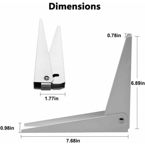 ZVD-Support Mural Pliant 2 pièces, Équerre Étagère Supports d'étagère ...