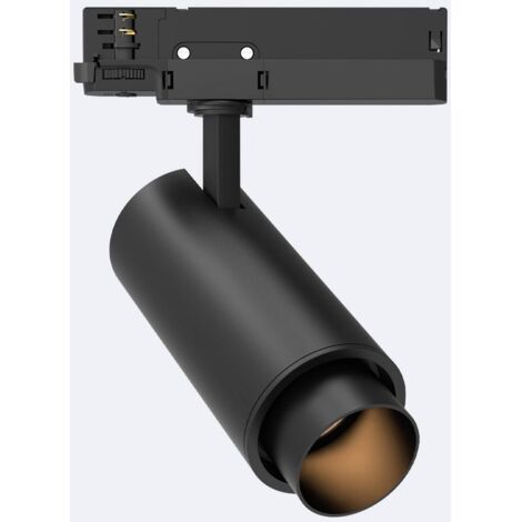 Faretto LED Fasano Nero 20W Cilindro Regolabile per Binario Trifase ...
