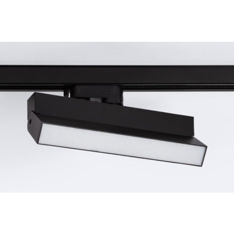 Faretto Lineare LED Binario Trifase 24W Regolabile CCT Selezionabile Elegant Nero (3000K - 4000K ...