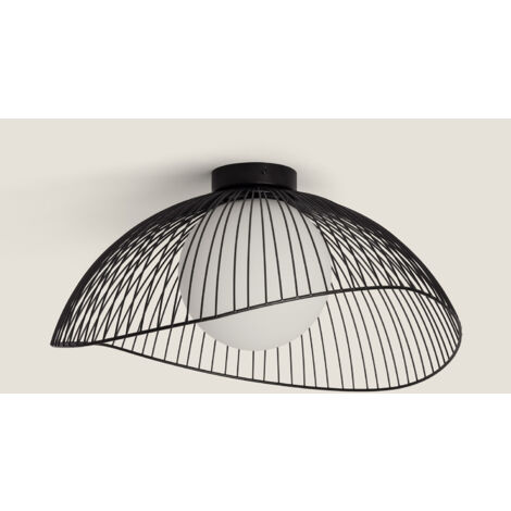 Lampada da Soffitto Metallo e Vetro Moad Nero