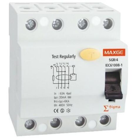 Interruttore Differenziale Industriale Superimmunizzato 4P 30mA 25-40A ...