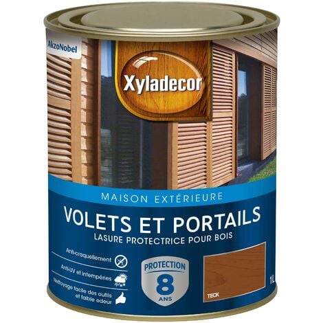 Lasure protectrice pour bois extérieur - Volets et Portails - aspect satin teck 1 L - Xyladecor