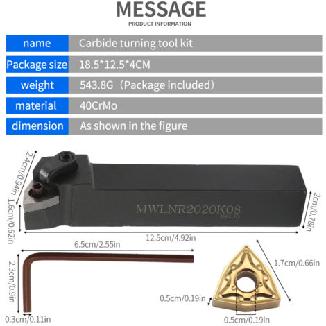 Outils de coupe de tour à métal 10 pièces outils de coupe CNC porte-outils de tour à métal