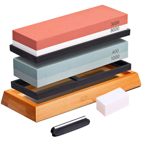 Ensemble de pierres à aiguiser pour couteaux 400/1000 et 3000/8000 Pierres à aiguiser à double ...