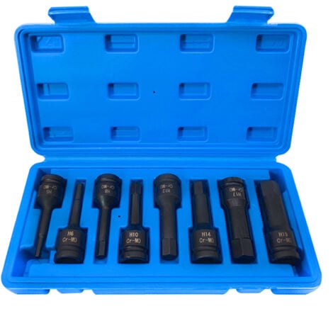 Jeu de douilles à choc à six pans creux pour clé Allen 1/2 po H5-H19