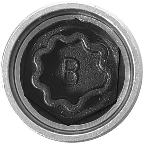 Clé à douille antivol pour écrou de roue de sécurité 802/B 17 mm pour ...
