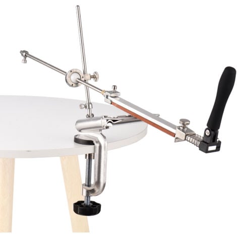 Système d'affûtage de couteaux avec 4 pierres à aiguiser Kit d'affûtage de couteaux à pince de ...