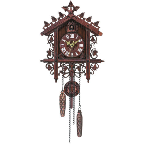 horloge murale à coucou en bois rétro vintage suspendue à la main pour salon, maison, restaurant ...