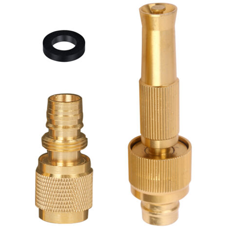 Buse de tuyau en laiton 1/2" 3/4", Pulvérisateur d'eau réglable pour voiture ou jardin, Haute ...